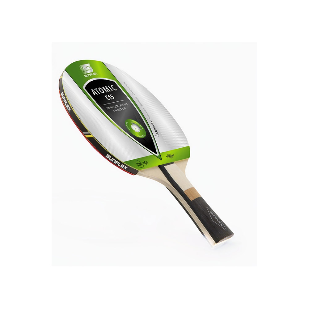 Sunflex Atomic C15 Table Tennis Bat - JR White