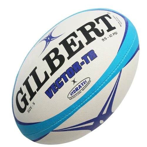 Gilbert Vector TR Rugby Ball Blue Size 5 - JR White