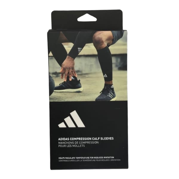 Adidas Compression Calf Sleeve Black - JR White