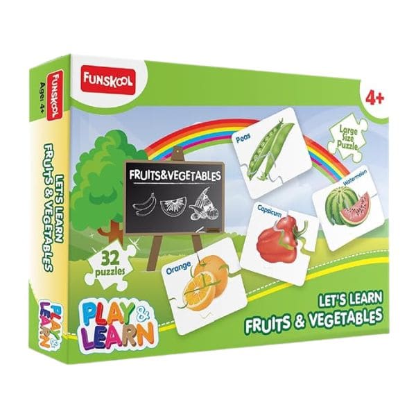 Funskool Lets Learn Fruits & Vegetable Puzzle - JR White